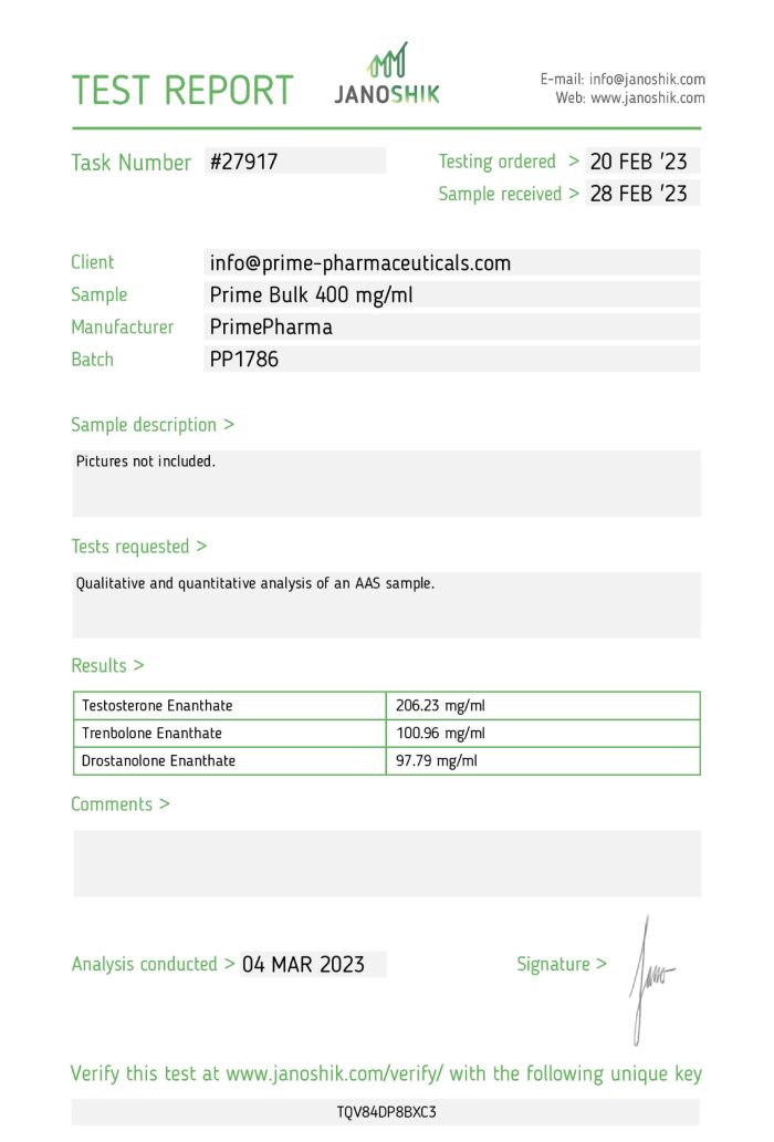 Prime Bulk - 400mg/ml 10ml/vial - PRIME PHARMA | PharmaHub.to